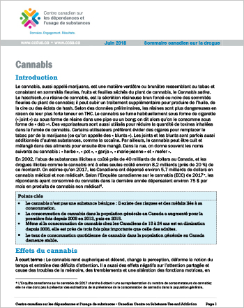 Cannabis (Sommaire canadien sur la drogue) | Centre canadien sur les ...
